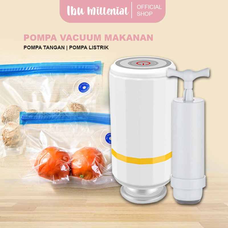 Jual IBUMILLENIAL Pompa Electric Wireless Plastik Vacuum Makanan Pompa ...