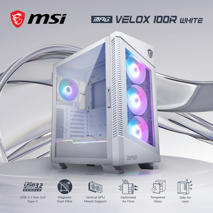 Jual Casing MSI MPG VELOX 100R [ATX, Chassis] - WHITE | Shopee Indonesia