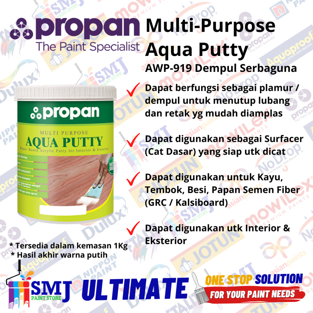 Jual Dempul Kayu Duco PROPAN AQUA WOOD PUTTY AWP-919 Putih / White 1kg ...