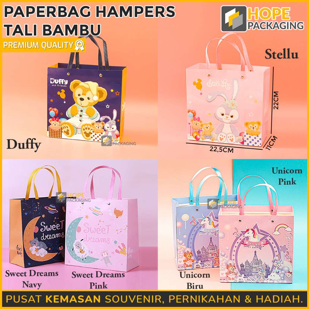 Jual Paper Bag Hampers Ultah Motif Tali Bambu / Tas Kado Souvenir ...