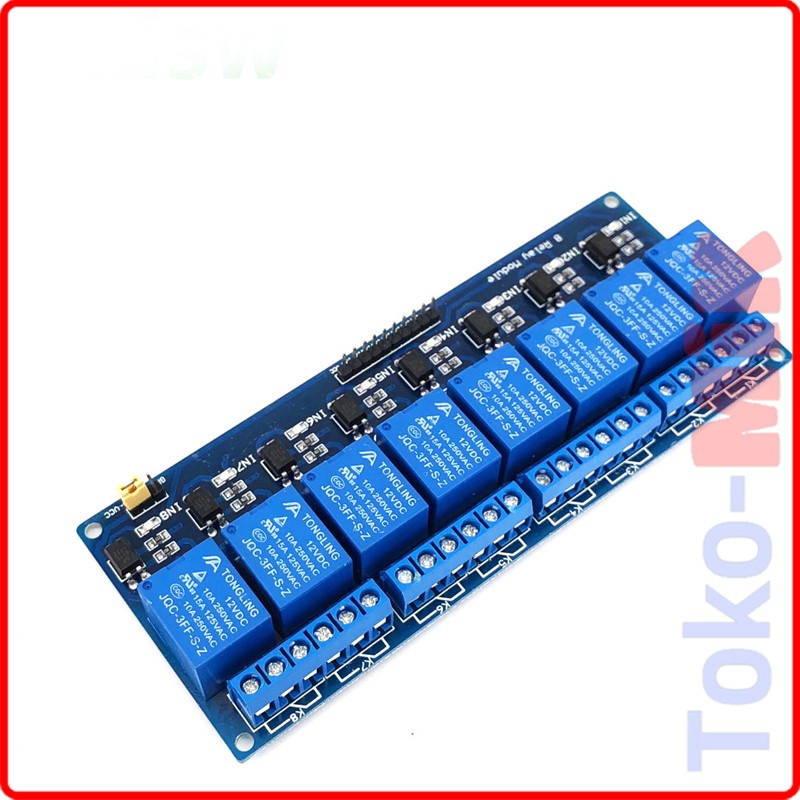 Jual PCB 8 Ch 8 Channel 12V Relay Shield Module 8 Port Relay DC 12V NO ...