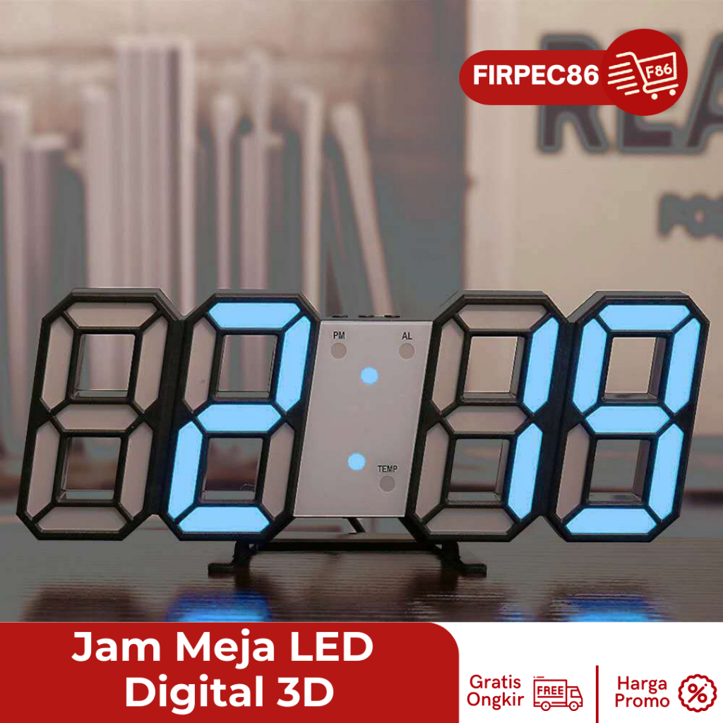 Jual Jam Meja LED dan Jam Dinding Digital Led 3D Clock Meja Alarm ...