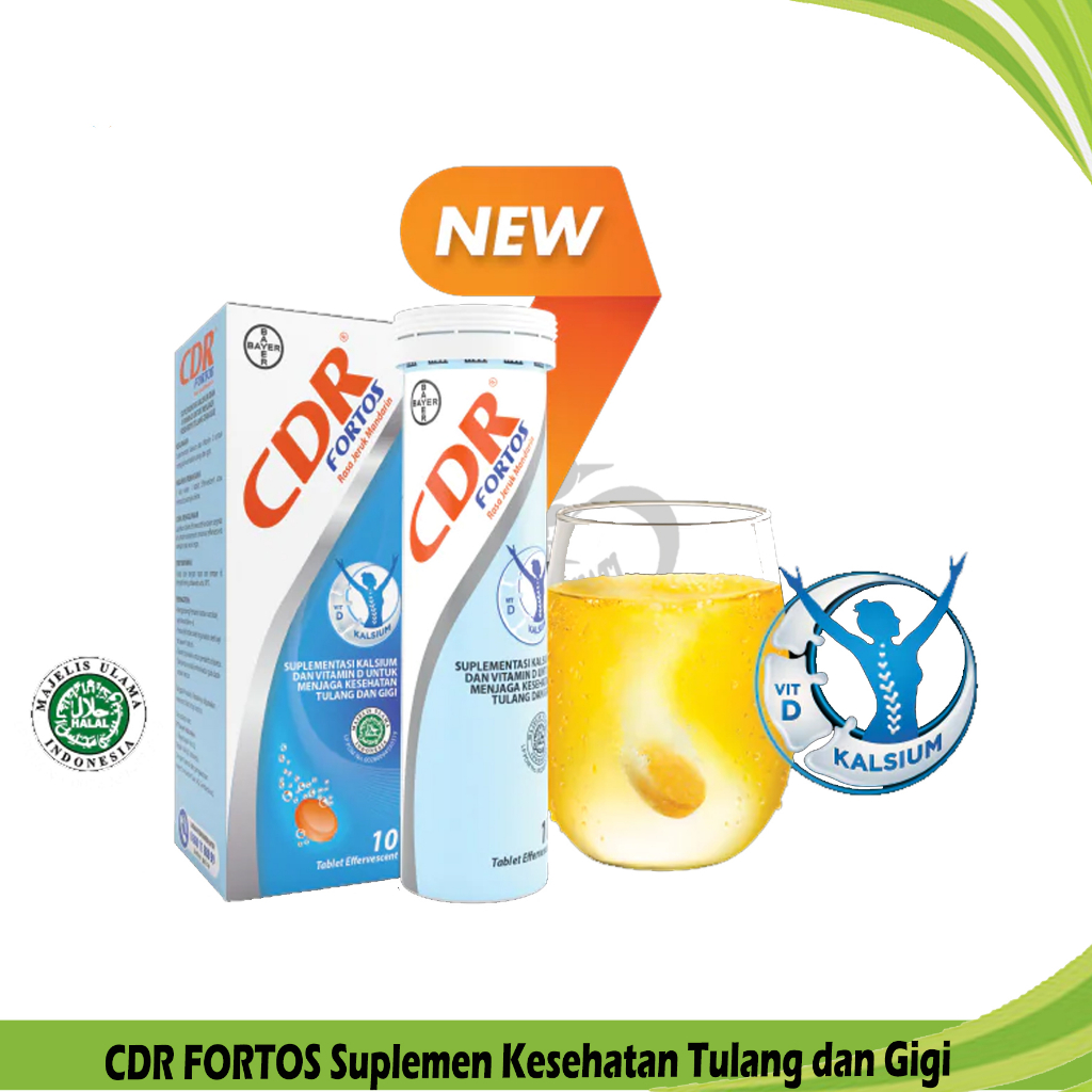 Jual CDR Fortos Tablet Effervescent Suplemen Kalsium Kesehatan Tulang ...