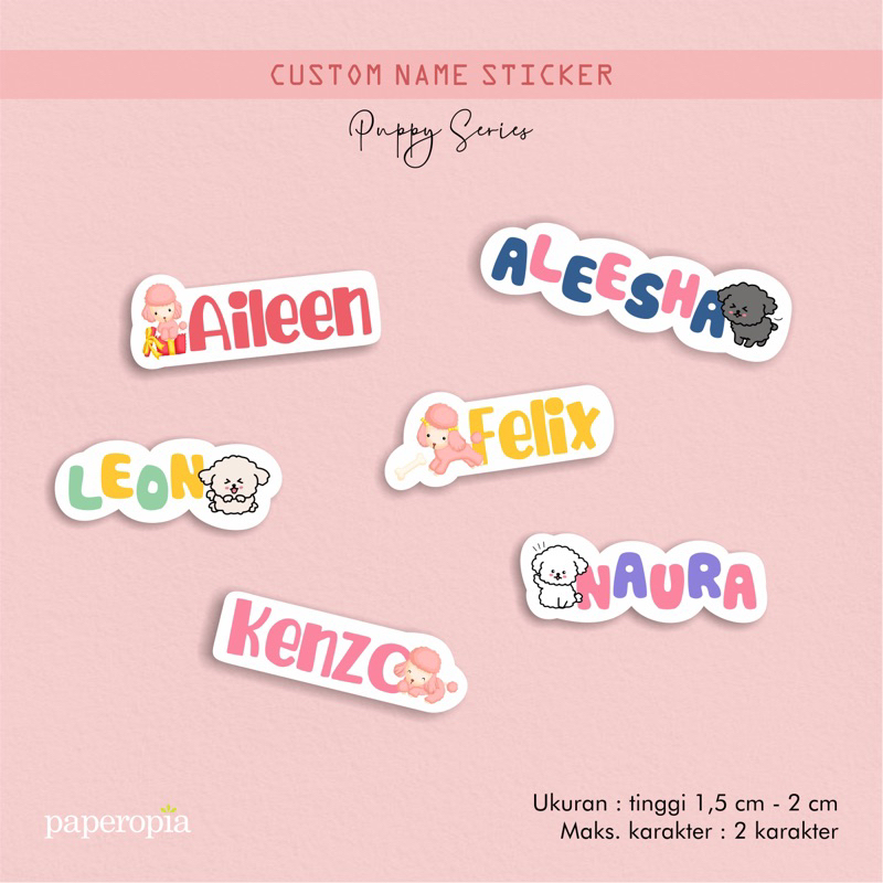 Jual sticker nama custom lucu stiker disney marvel minecraft label nama ...