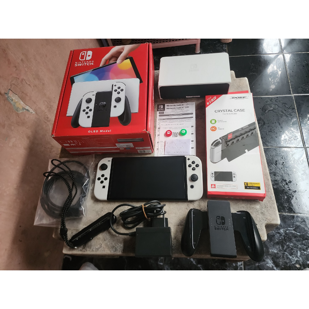 Jual Nintendo Switch OLED White Fullset CFW Atmos 256GB 00 | Shopee ...