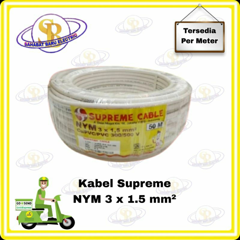 Jual Kabel Supreme NYM 3x1.5 mm² Kabel Listrik Kawat Tembaga @50m per Roll | Shopee Indonesia