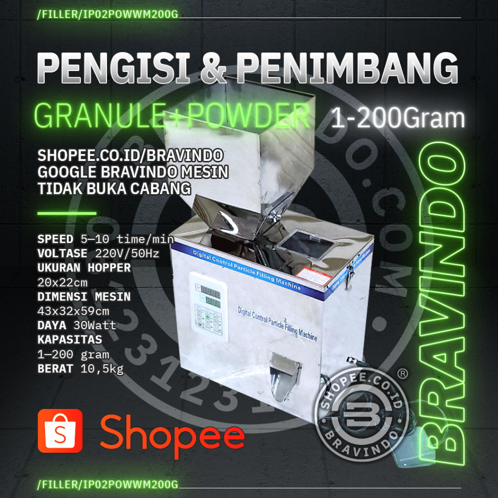 Jual Mesin Pengisi Bubuk WM-200G Alat Filling Tepung Powder Granule ...