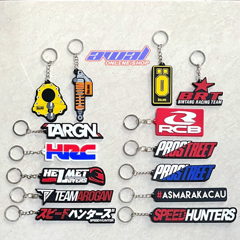Jual GANTUNGAN KUNCI KARET KEYCHAIN RUBBER HRC OHLINS RCB RACINGBOY ...