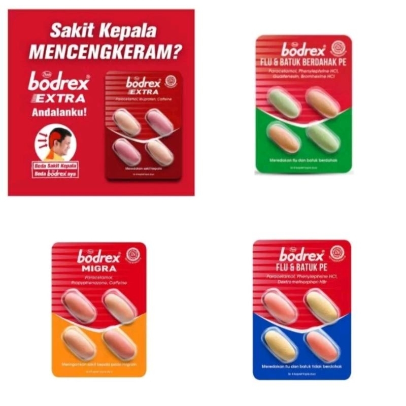 Jual BODREX TABLET PER STRIP (isi 4 butir) | Shopee Indonesia
