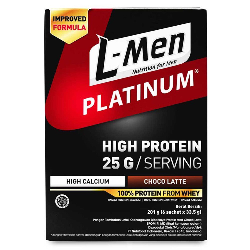 Jual L-MEN PLATIMUM BOX 6 sachet CHOCO LATTE SUSU FITNESS WHEY PROTEIN ...