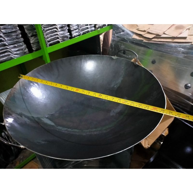 Jual KUALI/WAJAN JUMBO ukuran 65cm plat BAJA HITAM tebal 2mm | Shopee ...