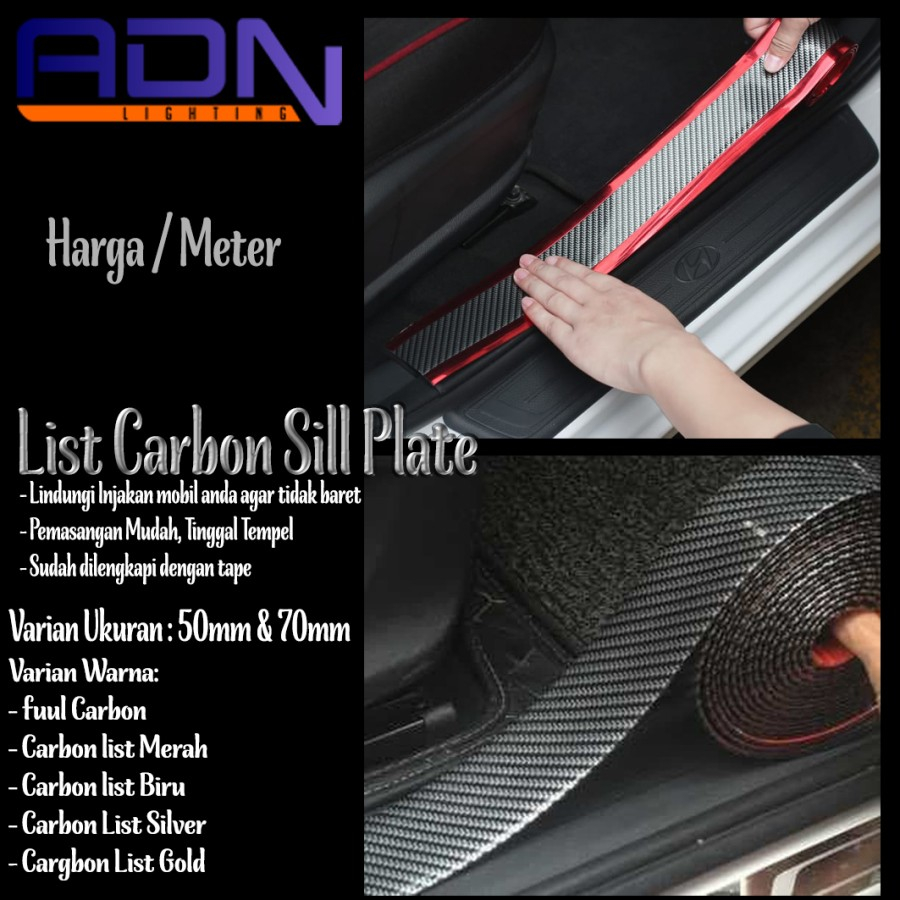 Jual List Carbon 5D Lis Karbon Sill Plate Stiker Pelindung injakan ...