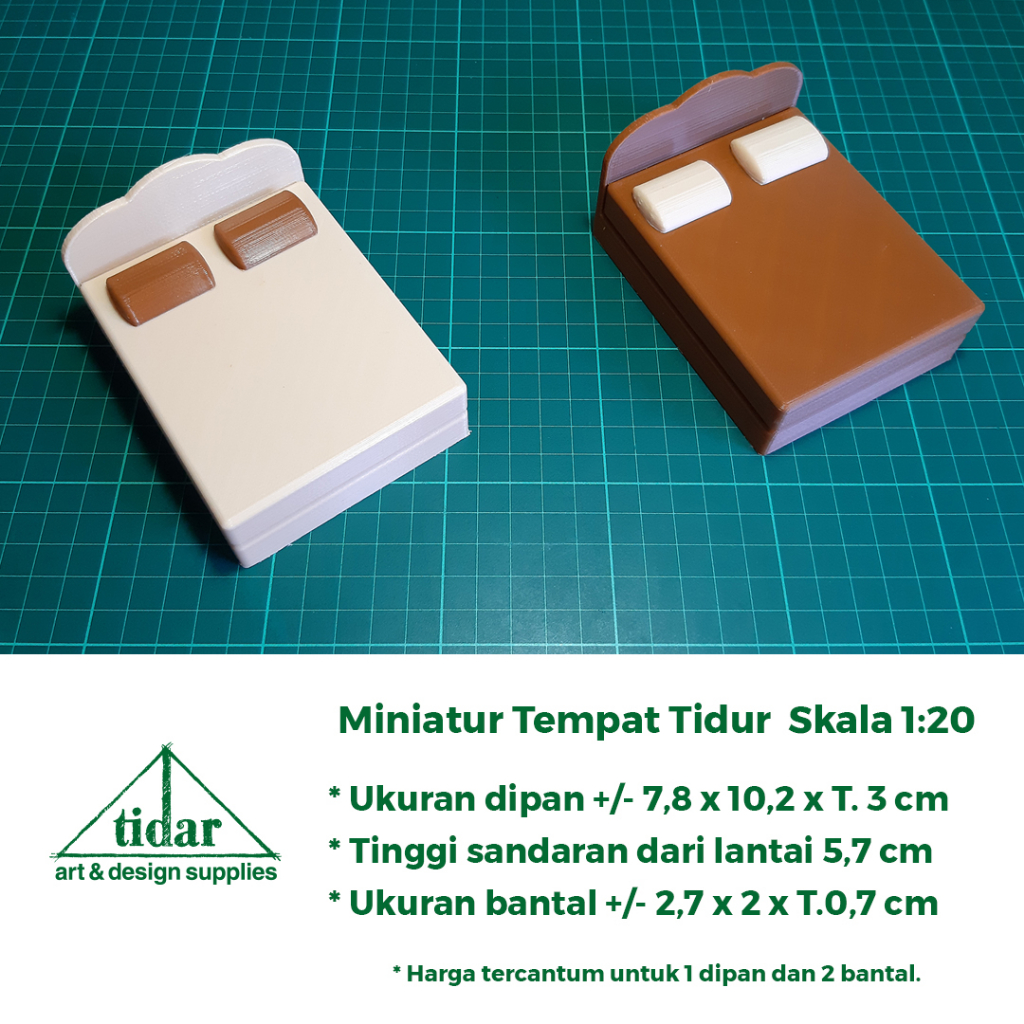 Jual AN -Miniatur Maket Dipan / Ranjang / Tempat Tidur Double Skala 1:20 | Shopee Indonesia