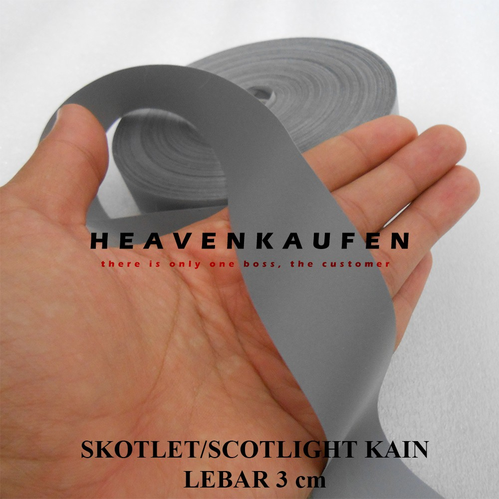 Jual Pita Skotlet Lebar 3 cm grade A Meteran abu silver polos Kain ...