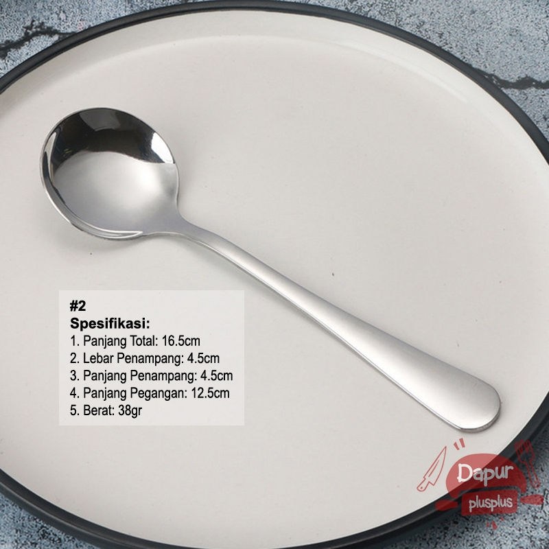 Jual Sendok Makan Bulat Korea Stainless Steel 301 Tebal Polos-Multi ...