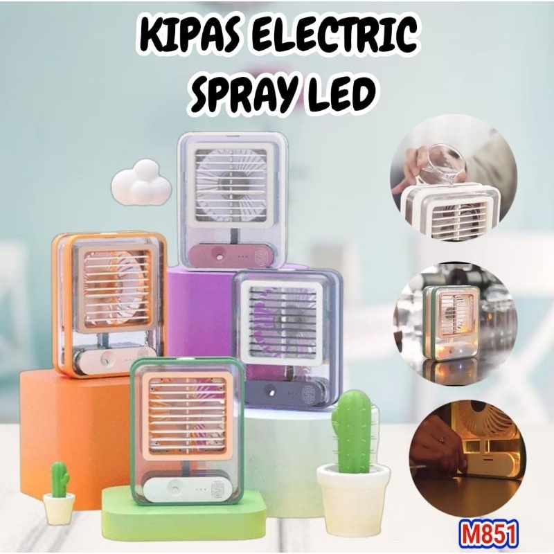 Jual KIPAS ELECTRIC SPRAY LED KIPAS ANGIN MINI KIPAS SEMPROT PORTABLE ...