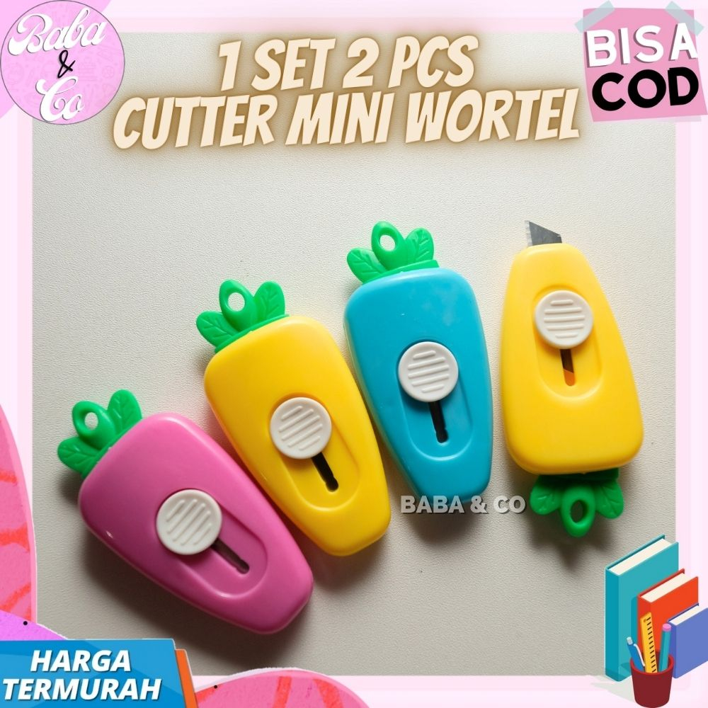 Jual CUTTER MINI WORTEL 1 SET 2pcs CUTTER KECIL UNBOXING BENTUK WORTEL ...