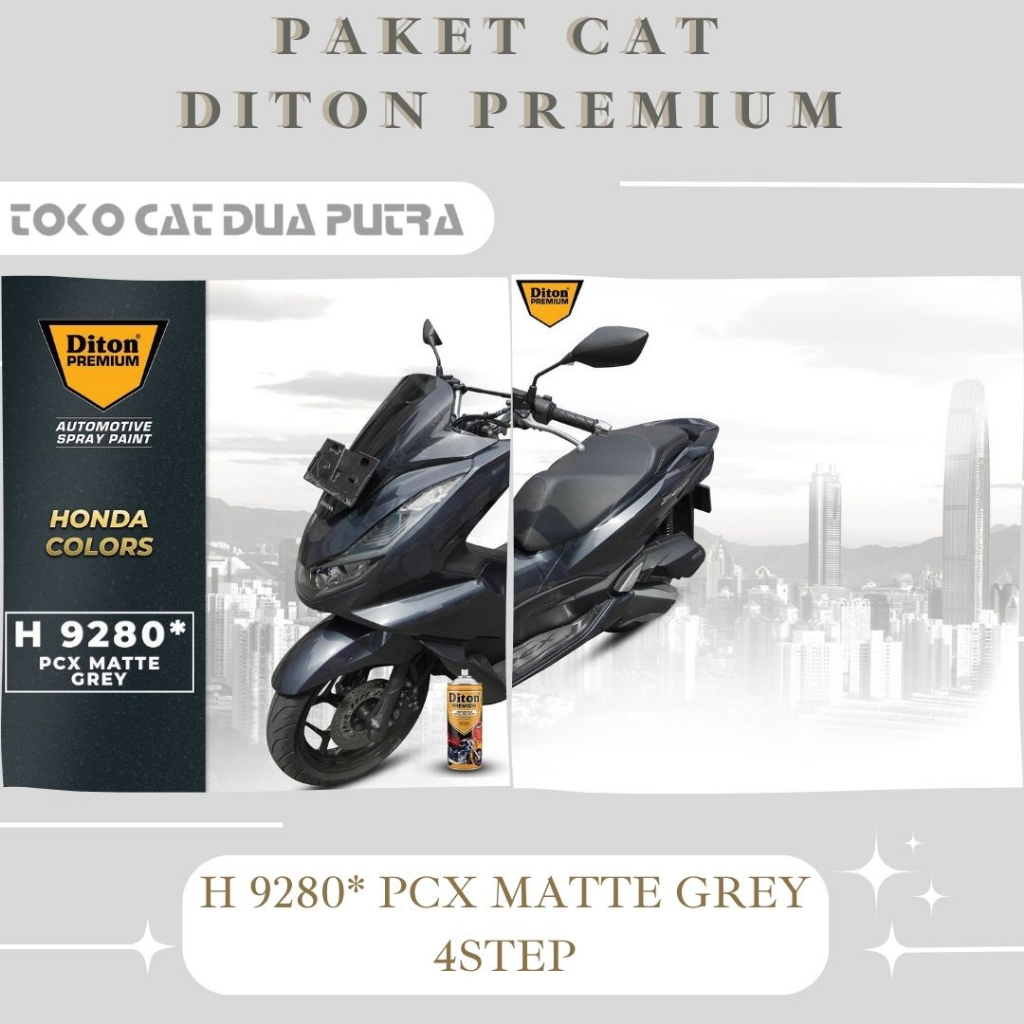 Jual Paket Cat Diton Premium H 9280 PCX Matte Grey 4 Step | Shopee ...
