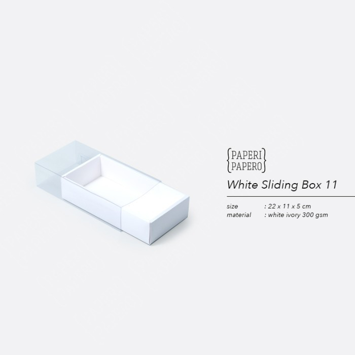 Jual White Sliding Box (22 x 11 x 5 cm) Tutup Bening - Kotak Laci Putih ...