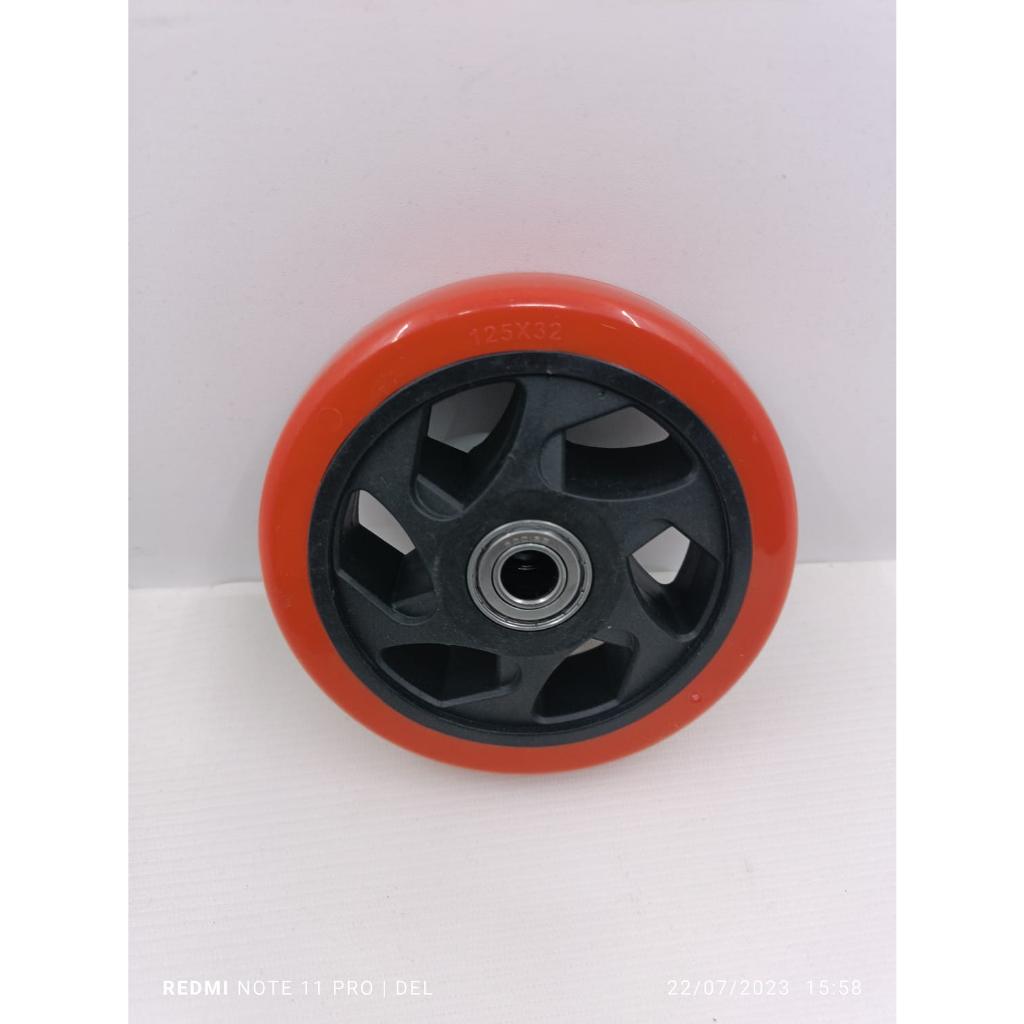 Jual Roda Pu Merah Double Bearing Medium Duty 5 inch Wheel Only - 5 ...