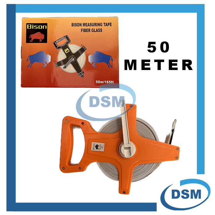 Jual BISON METERAN T 50 METER ALAT UKUR JALAN TANCAP TANAH GULUNG FIBER ...