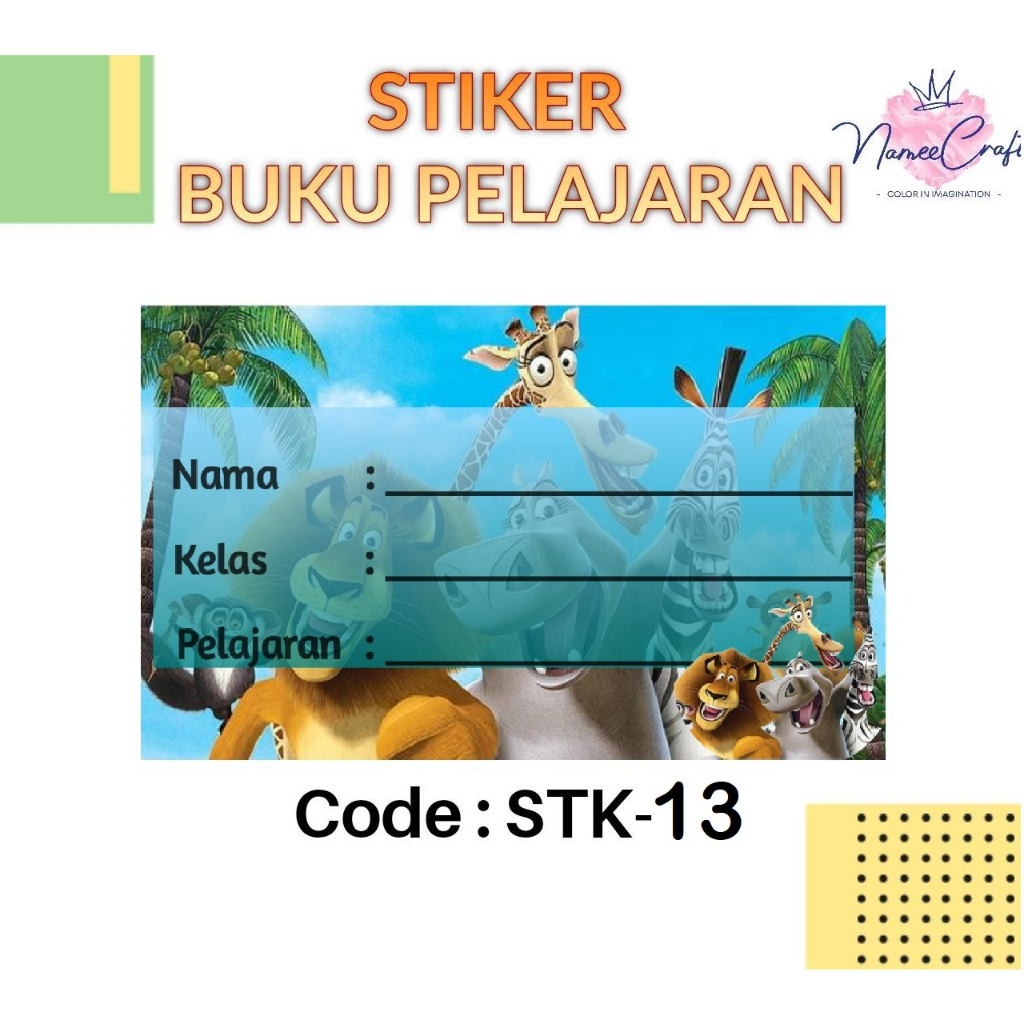 Jual ISI 20 LEMBAR STIKER MAPEL || LABEL BUKU PELAJARAN SEKOLAH ...