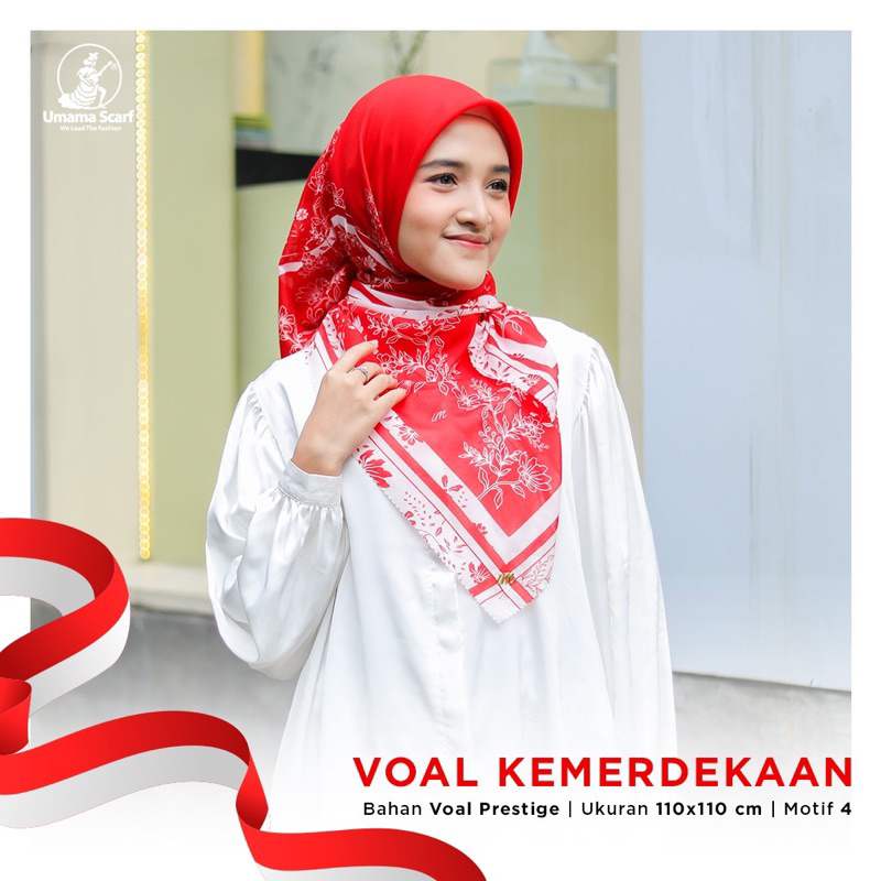 Jual Jilbab segiempat voal dirgahayu kemerdekaan merah putih ory by ...
