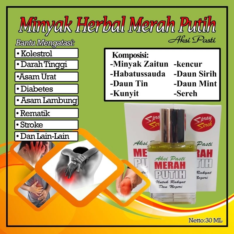Jual Minyak HERBAL SPRAY MERAH PUTIH | Shopee Indonesia
