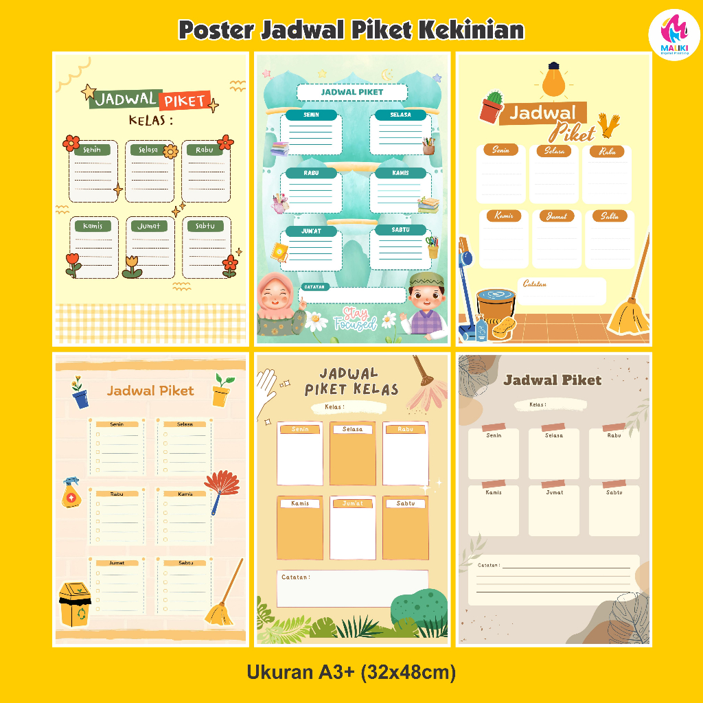 Jual Poster Jadwal Piket Kelas aesthetic | Shopee Indonesia