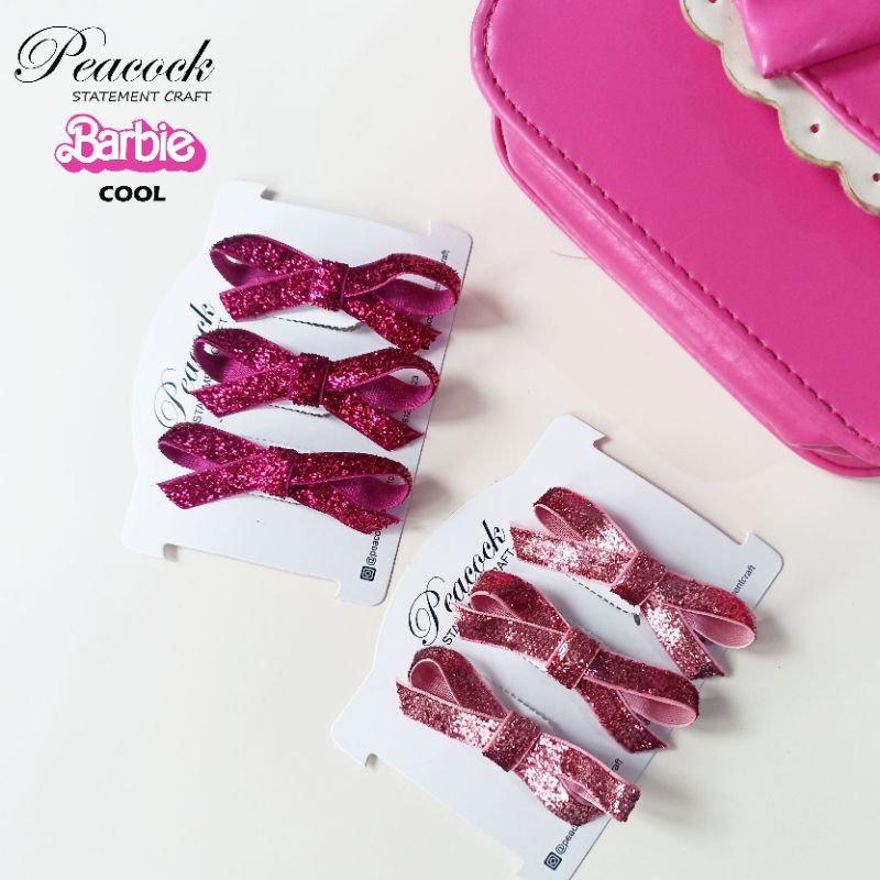 Jual BARBIE Cool Clips set (Jepit pita velvet baldu sparkling pink ...