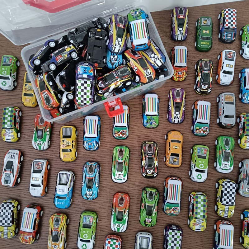 Jual 50 PCS Mobil Mobilan Box Container Die Cast Pull Back Besi Metal ...