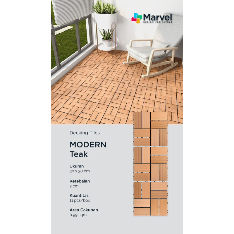 Jual WPC Tile Decking Marvel (Per Box) Lantai Kayu Decking Tile ...