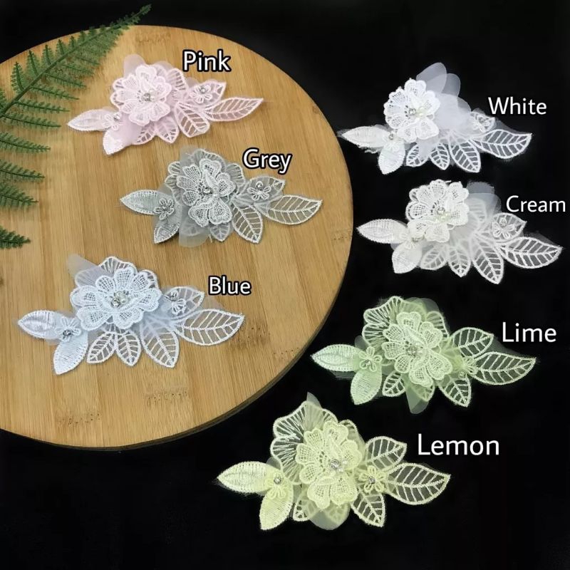 Jual 1 BUAH - RENDA BUNGA TUMPUK/ BROKAT BUNGA TUMPUK WARNA | Shopee ...