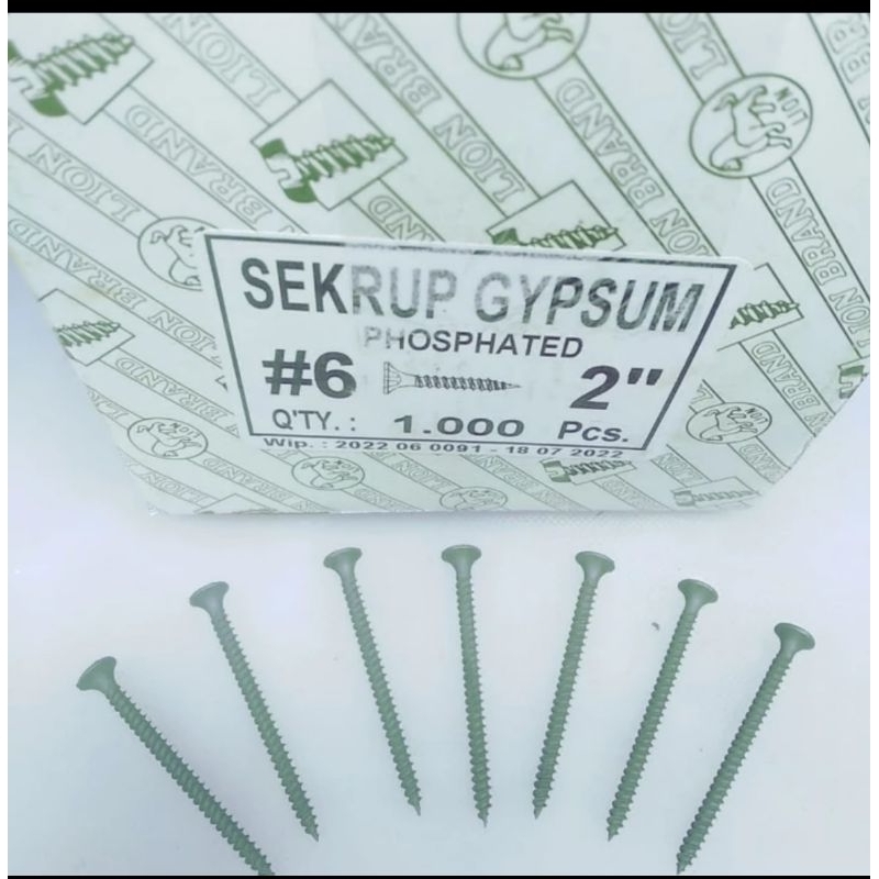 Jual SEKRUP GYPSUM 6X2 INCH MOON LION/ SEKRUP GYPSUM 5 CM MOON LION ...