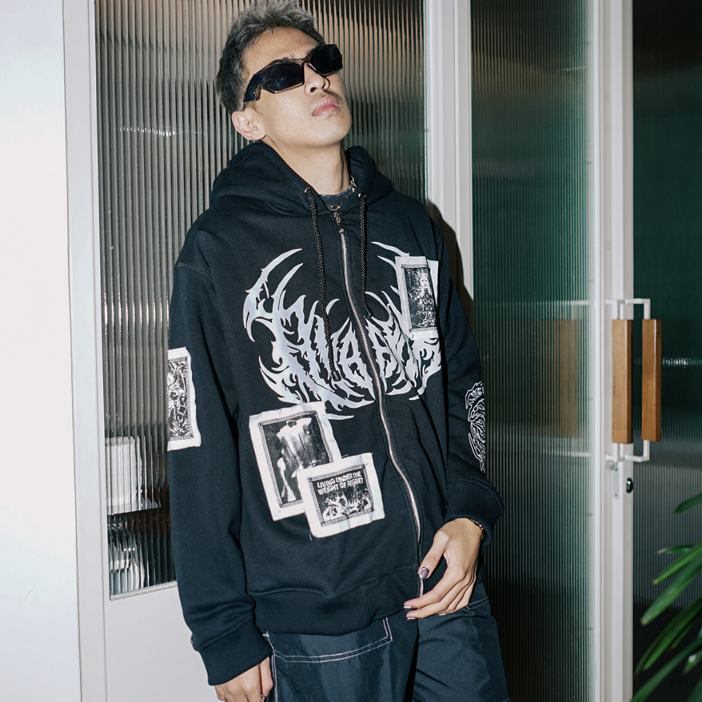 Jual Aubrey Heritage Hoodie Double Zipper Patch Oversize Dystopia ...