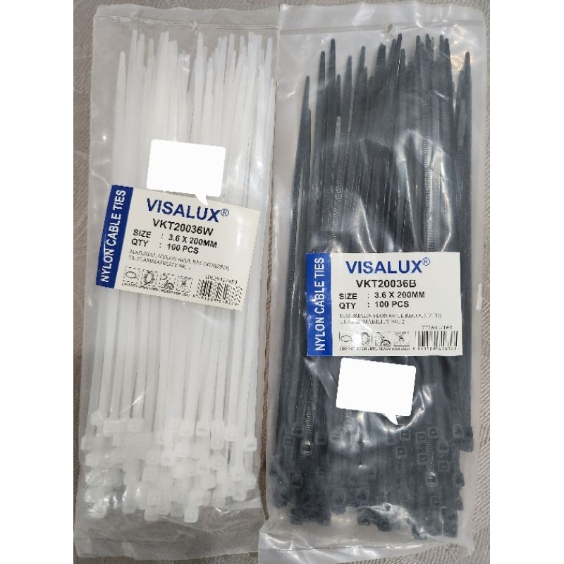 Jual VISALUX Nylon Cable Ties VKT20036 Black & White | Shopee Indonesia
