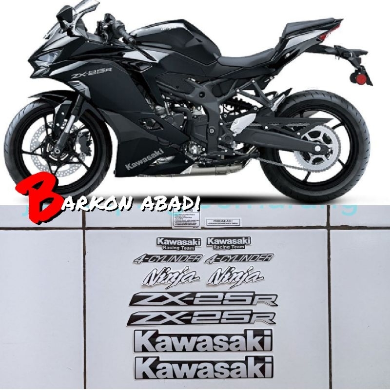 Jual stiker Striping NINJA 250 4 silinder hitam 2022-2023 original ...