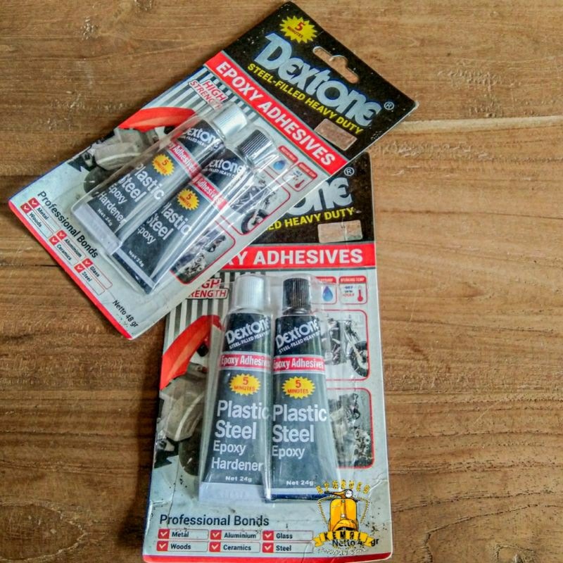 Jual Lem Dextone Plastic Steel Epoxy / Lem Besi 5 Menit (Asli) | Shopee ...