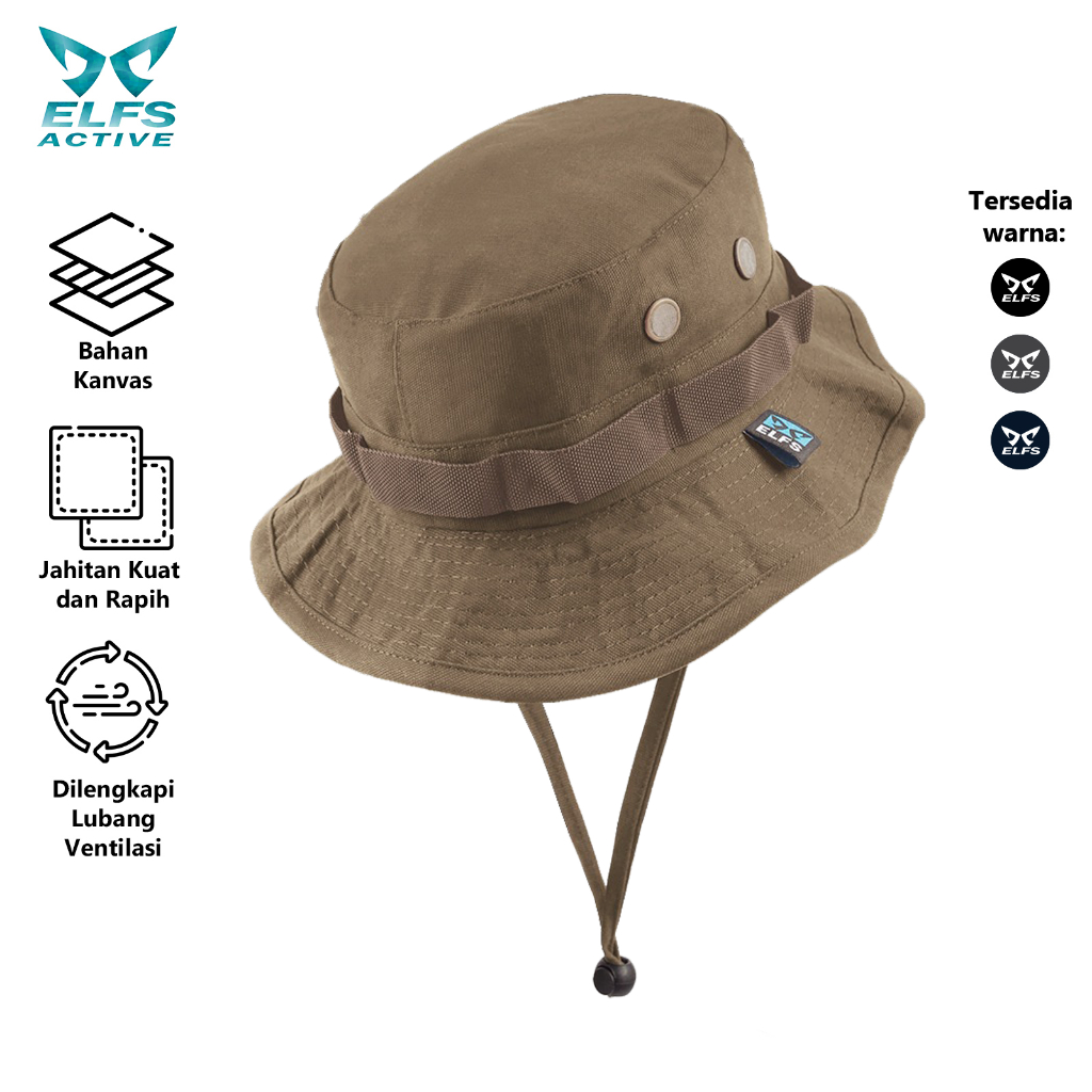 Jual ELFS ACTIVE Topi Rimba Unisex Ventilasi Jungle Hat Hiking Camping ...