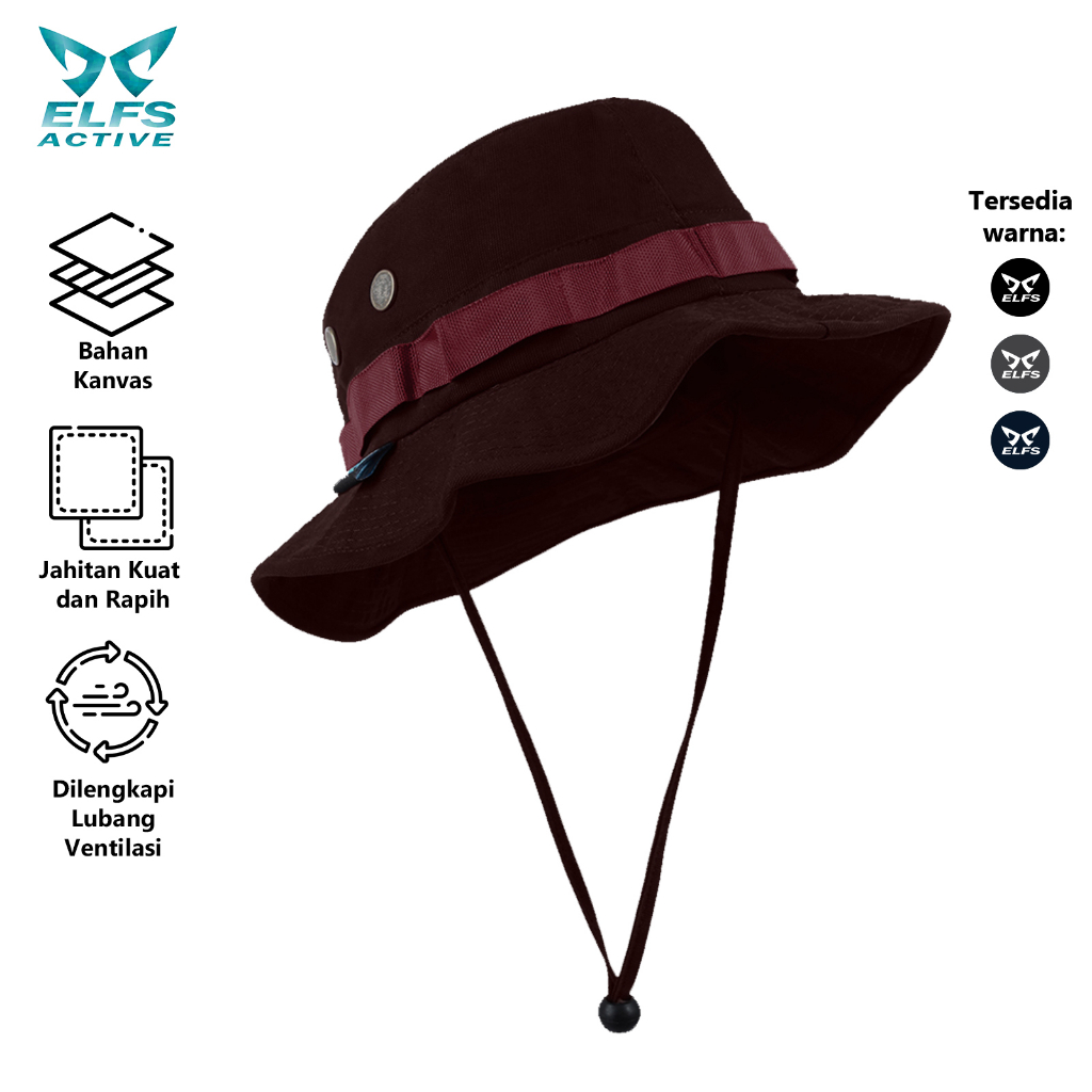 Jual ELFS ACTIVE Topi Rimba Unisex Ventilasi Jungle Hat Hiking Camping ...