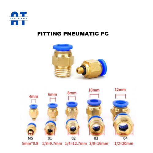 Jual PC | FITTING PNEUMATIC 10 MM SELANG PU (PC M10 M12 M16 M20 ...