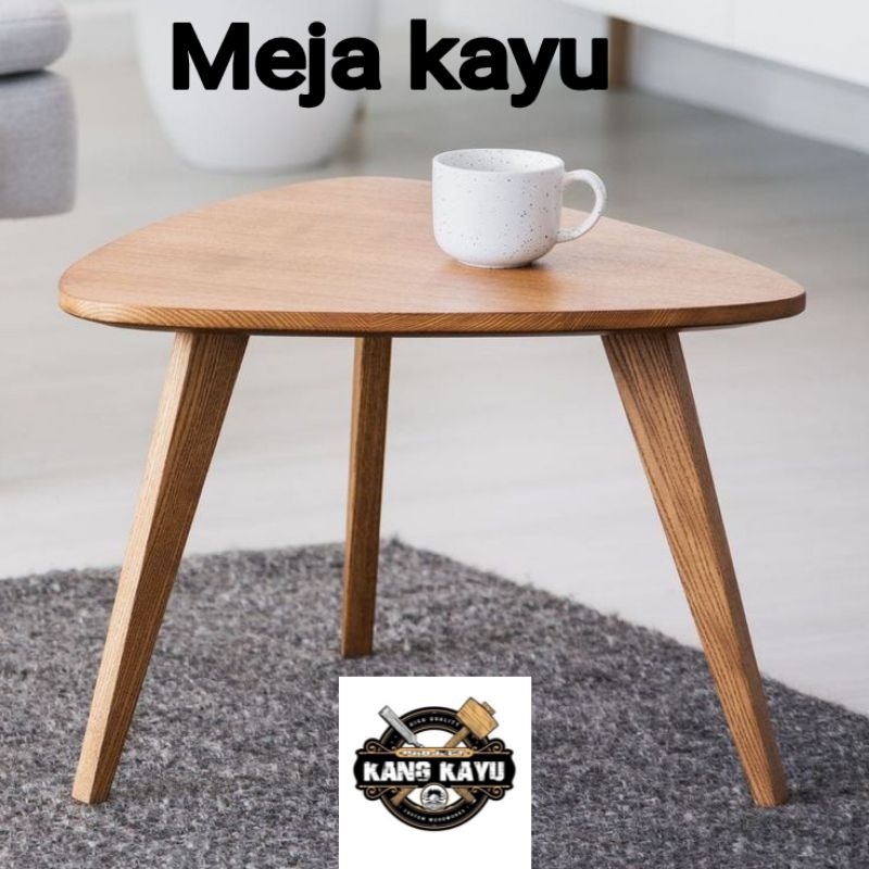 Jual Meja segitiga meja tamu minimalis top table meja kayu makan ...