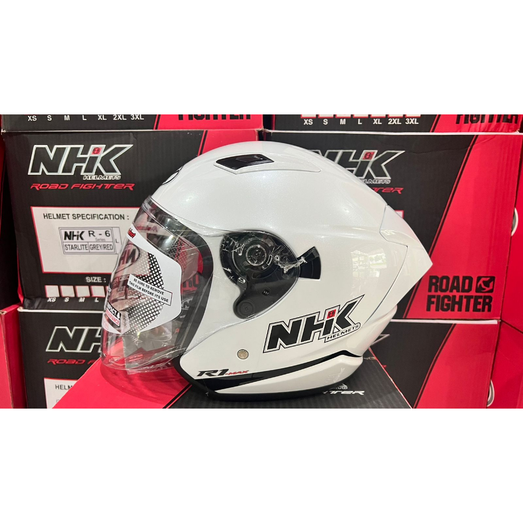 Jual HELM NHK R1 MAX SOLID/POLOS SERIES DOUBLE VISOR ORIGINAL KARDUS ...