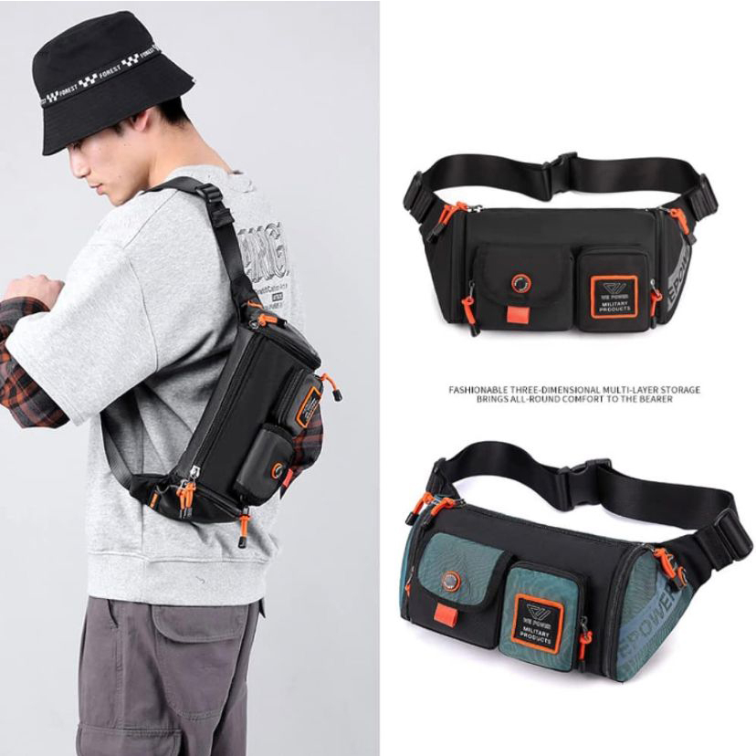 Jual WE POWER Tas Pria Waist bag Waterproof Sling bag Import Tas ...