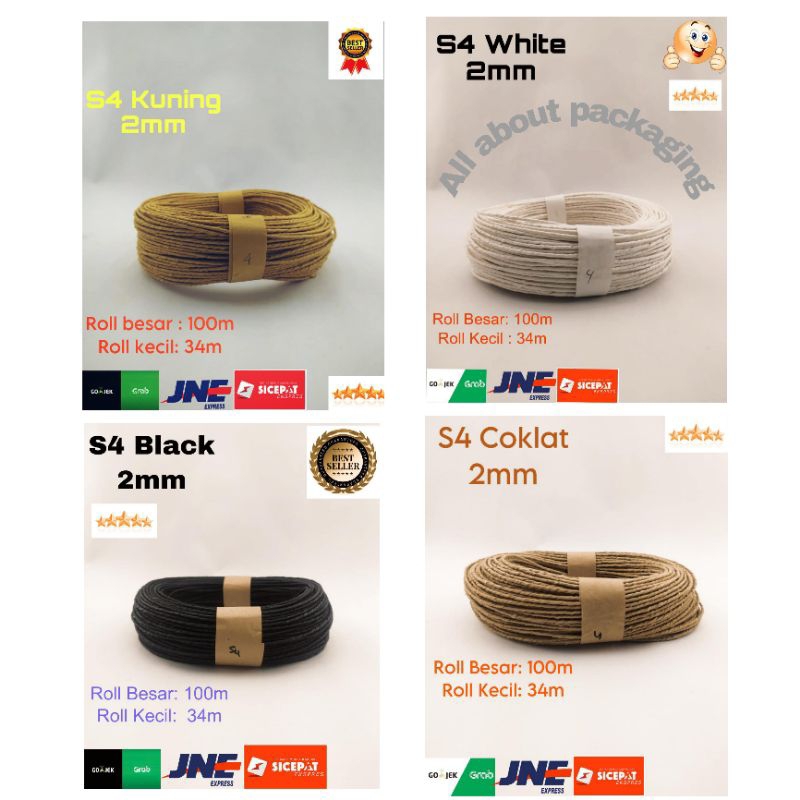Jual TALI KERTAS PAPER BAG KRAFT S4 2mm TALI ANYAMAN TALI KERAJINAN ...