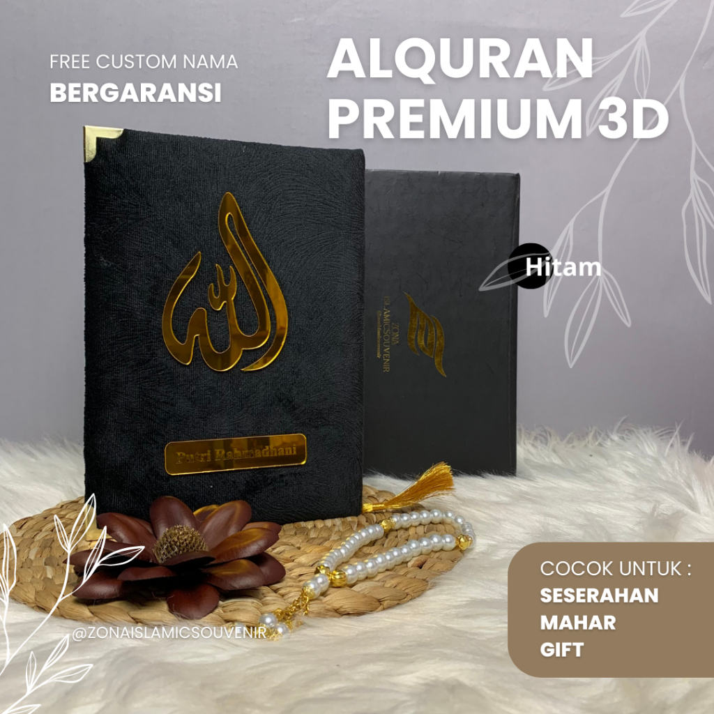Jual Cetak Souvenir Al Quran only Premium 3D & Box Hitam Eksklusif, Al ...