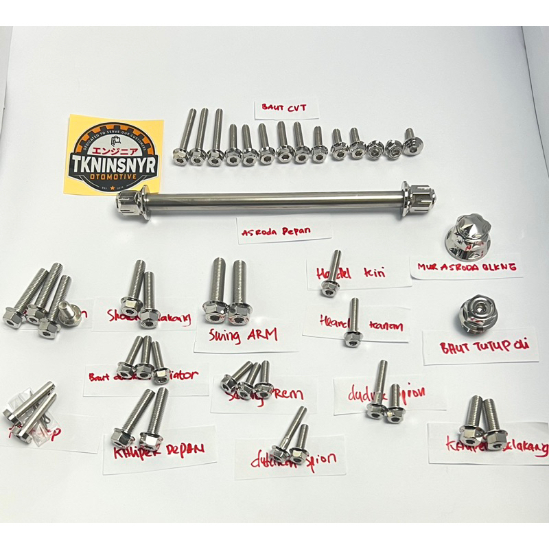 Jual Baut Set Custom Untuk PCX 160 Stainless Heng Original (Spesial ...