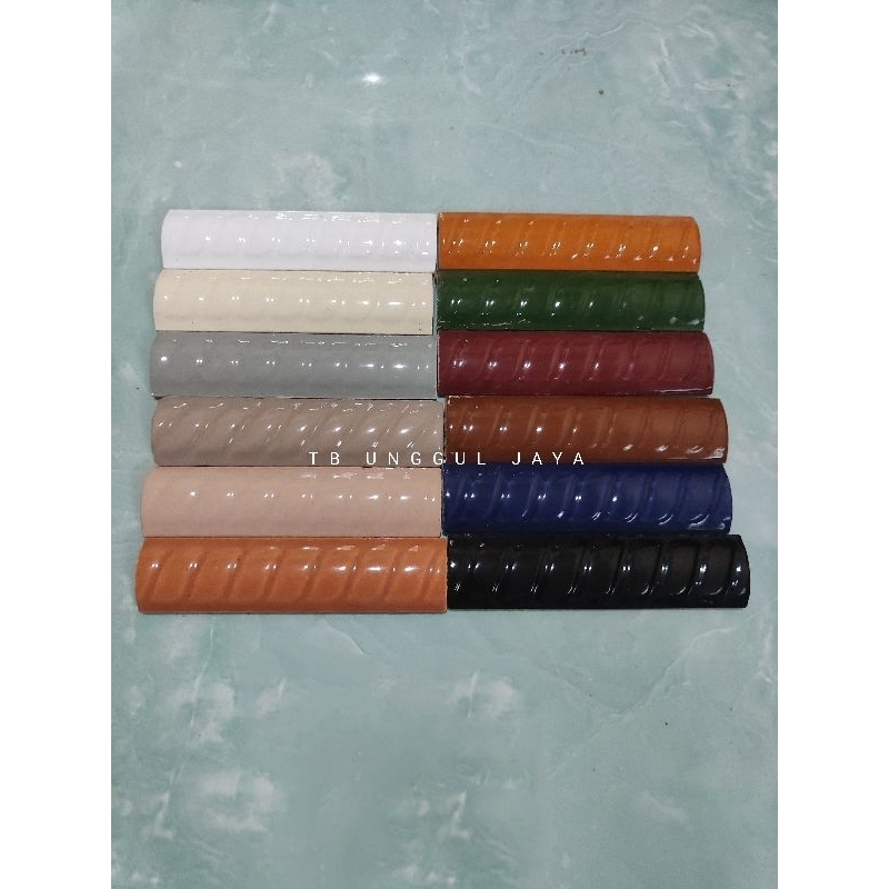 Jual Lis Keramik / List Keramik / Kuku Macan / Kuku Keramik Motif Ulir Spiral Kotak Polos ...