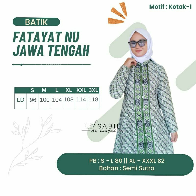 Jual BATIK FATAYAT NU JAWA TENGAH BAHAN SEMI SUTRA | Shopee Indonesia
