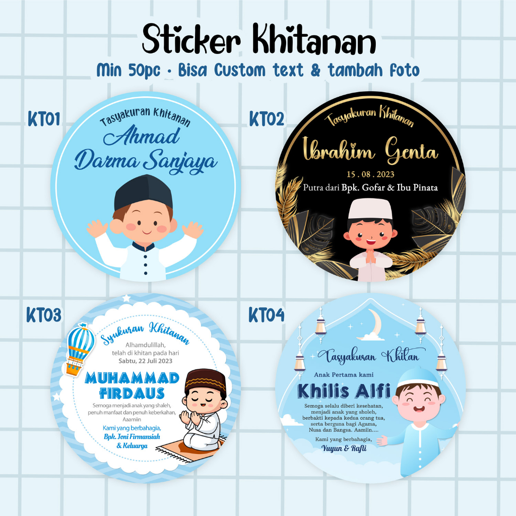 Jual Sticker Tasyakuran Khitan Khitanan Walimatur Syukuran souvenir ...